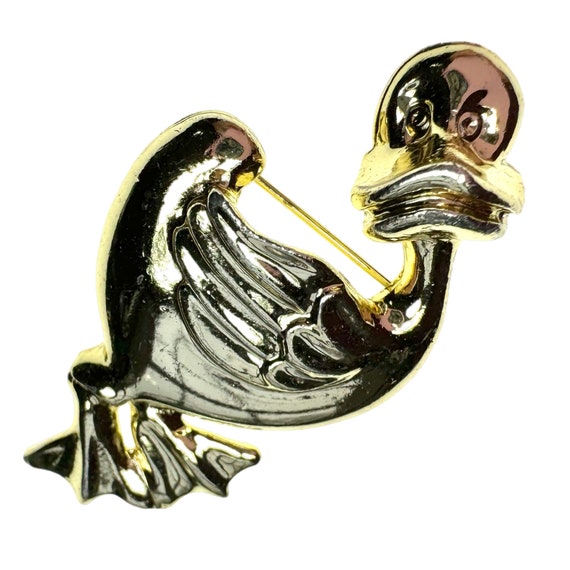 Vintage Duck Pin / 80s Jewelry - Gem