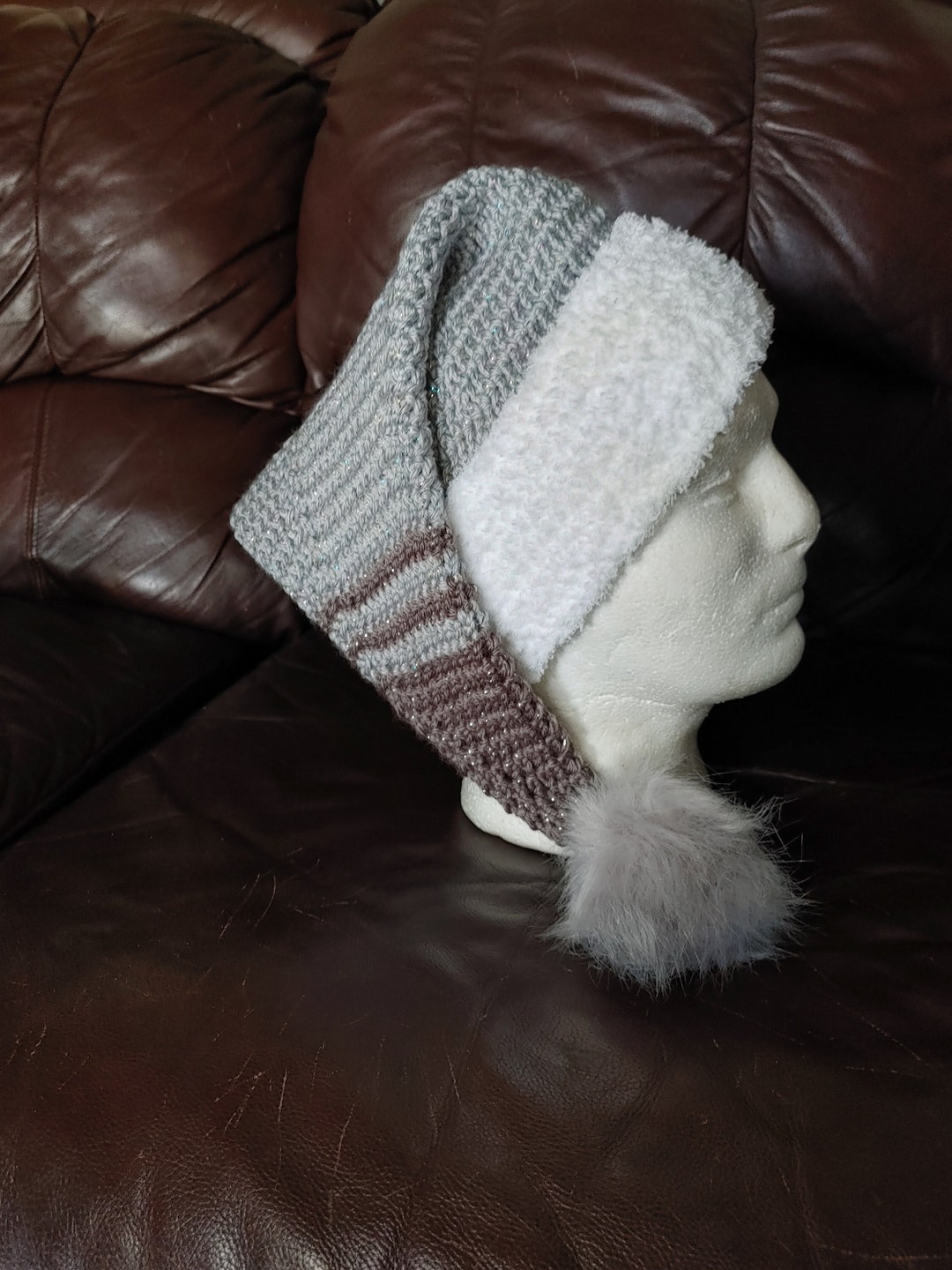 Silver Sparkle Santa Hat 25.5in Opening T3 - Etsy