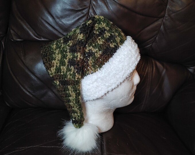 Green Camo Camouflage Christmas Santa Hat - Etsy