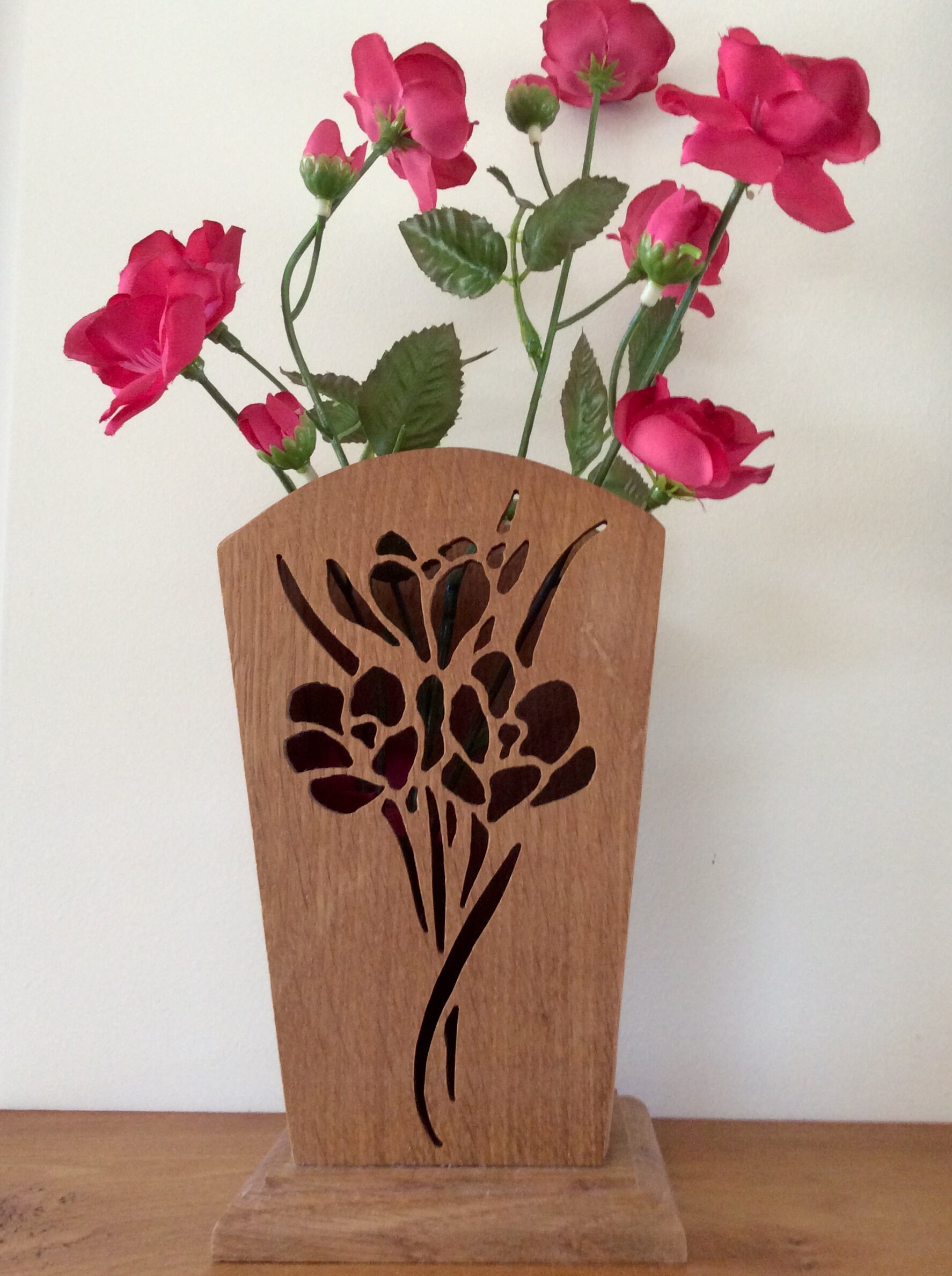 Vase wood vase floral design flower vase Mother's | Etsy