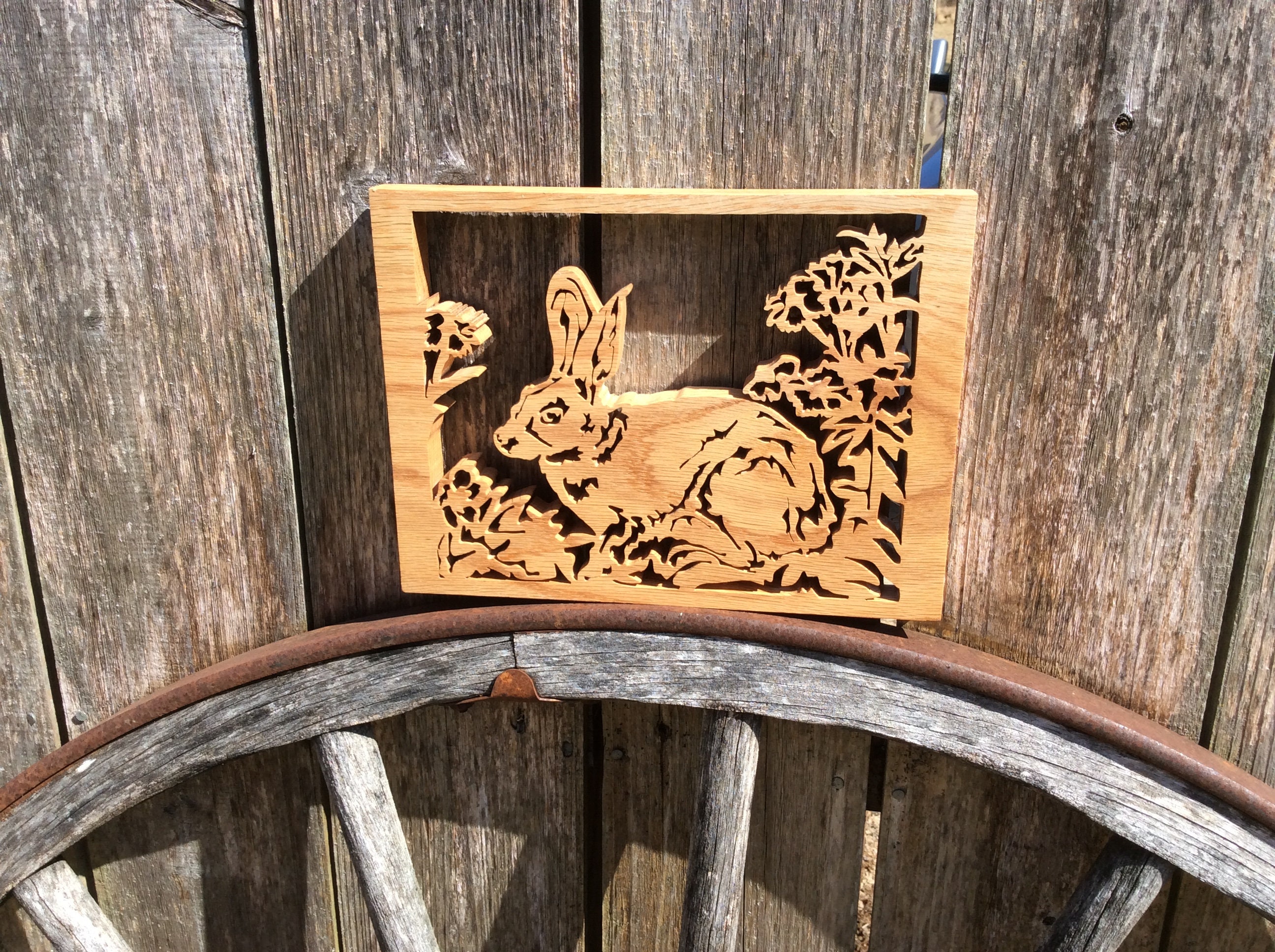 Rabbit/ Wood Decoration/ Rabbit in Woods/ Handcrafted/ Scroll - Etsy