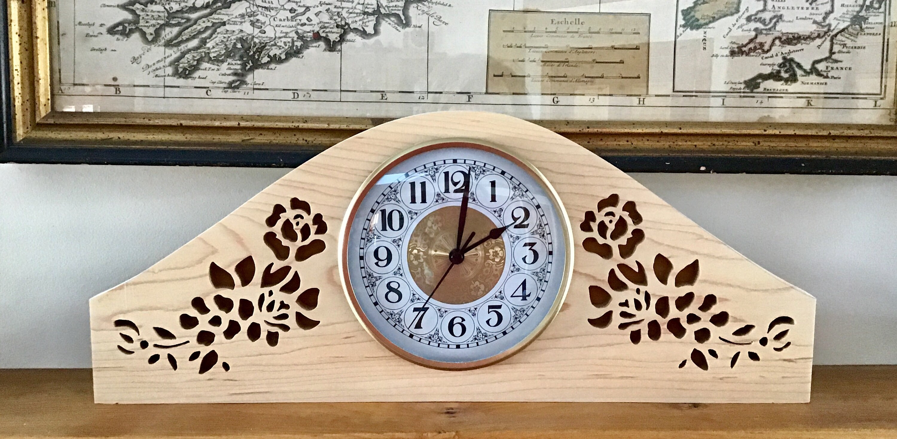 Clock Mantle Clock Decorative Clock Timepiece Floral Art - Etsy