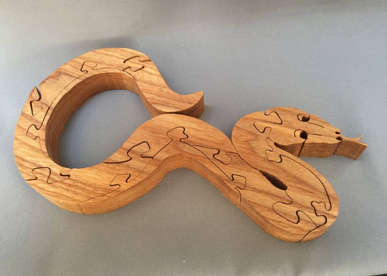 Snake/ snake puzzle/ wood puzzle/ handmade/ child activity/ | Etsy