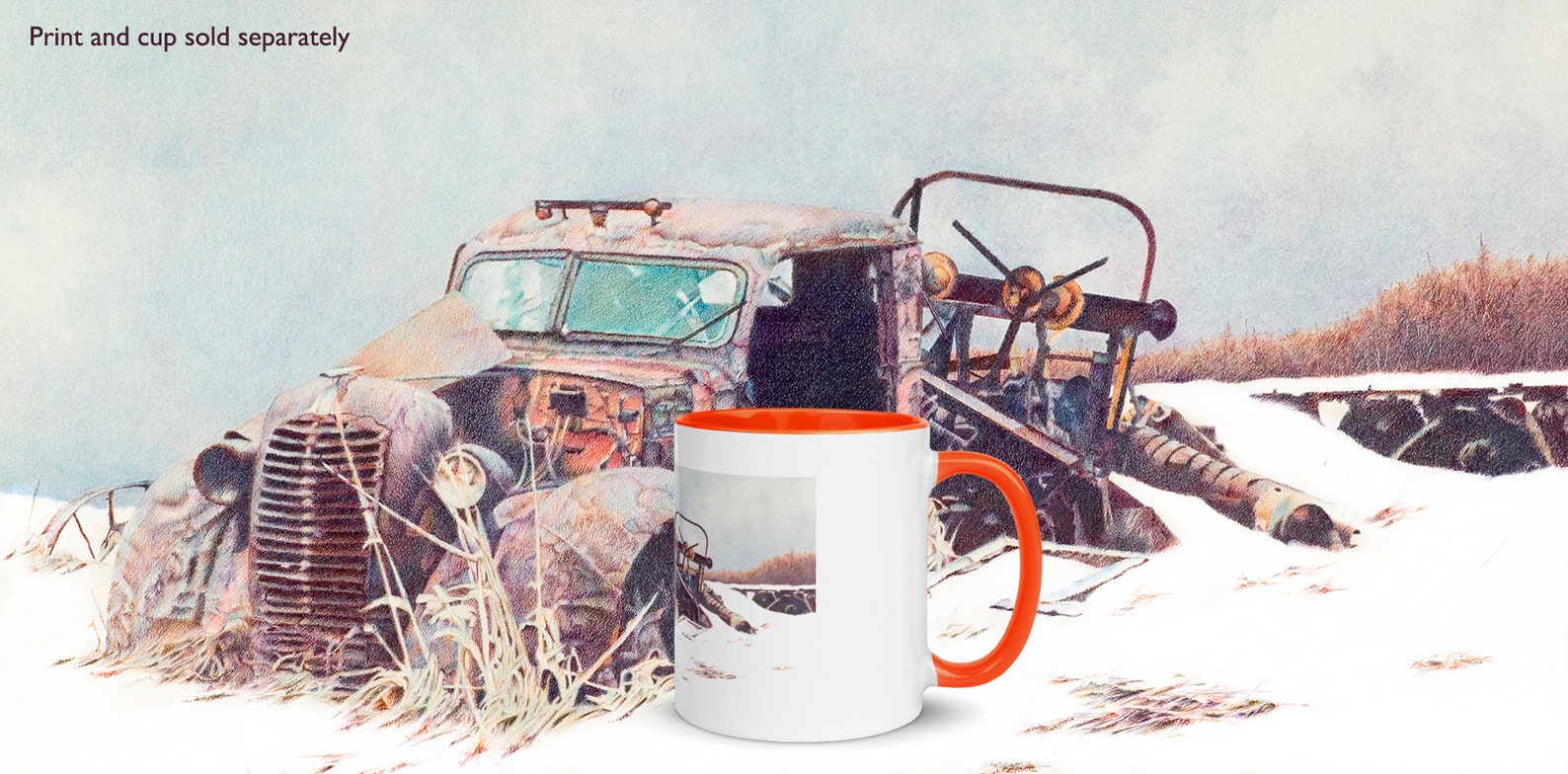 Ceramic Mug With Copy of an Original Drawing of a Well Digger W ...