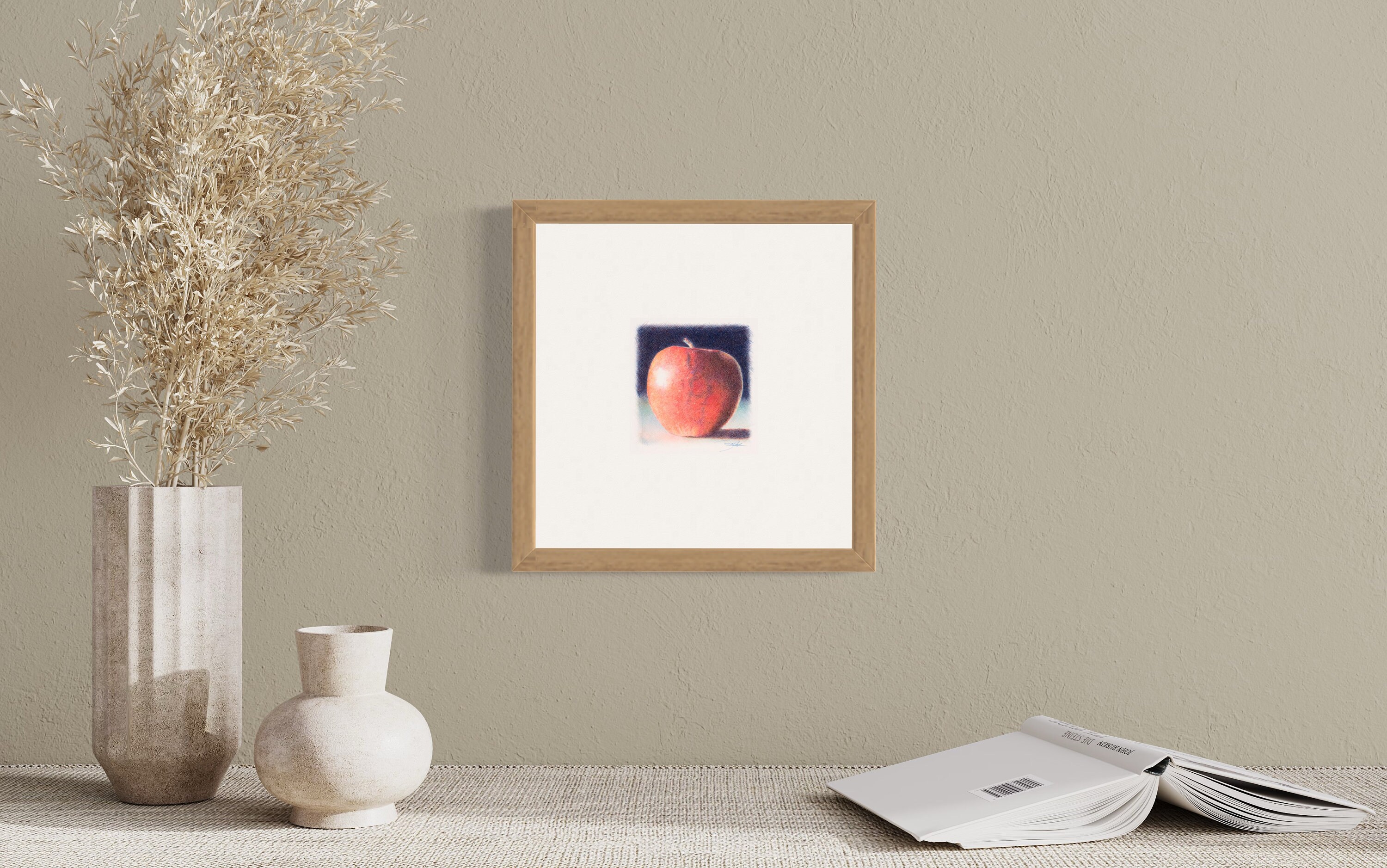 Red Macintosh Apple Giclée Print, Color Pencil Drawing, Kitchen Art - Etsy