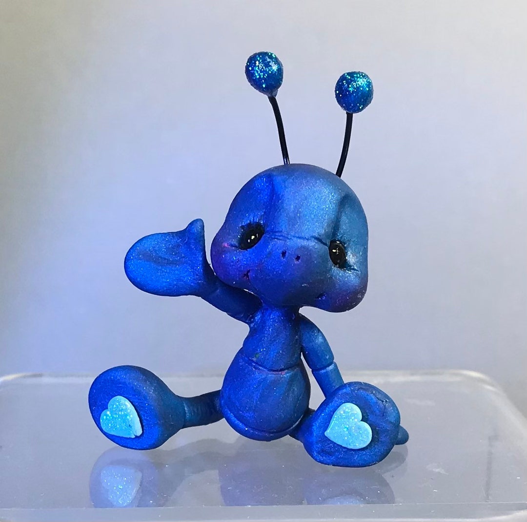 Ant blue Ant Polymer Clay Insect Figure-sculpted Bug Figurine-ooak Bug ...