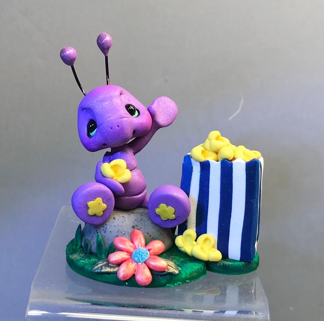 Ant W/ Popcorn Miniature Polymer Clay Insect Figurine Sculpted ...