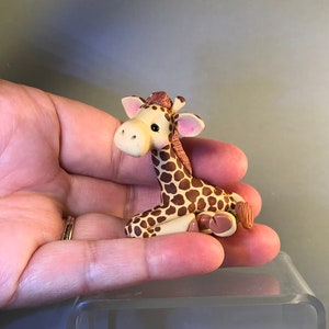 Giraffe Polymer Clay Figure Sculpted Clay Animal Figurine-ooak ...