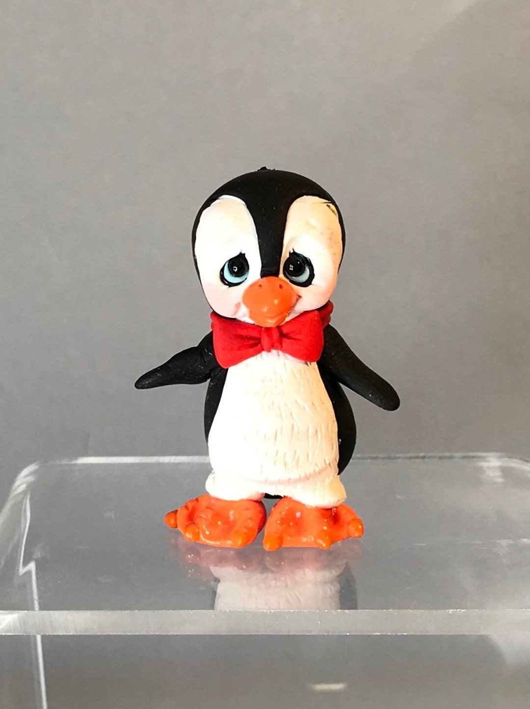 Penguin Bird Figurine Arctic Animal Clay Figure Polymer Clay Sea Figure ...