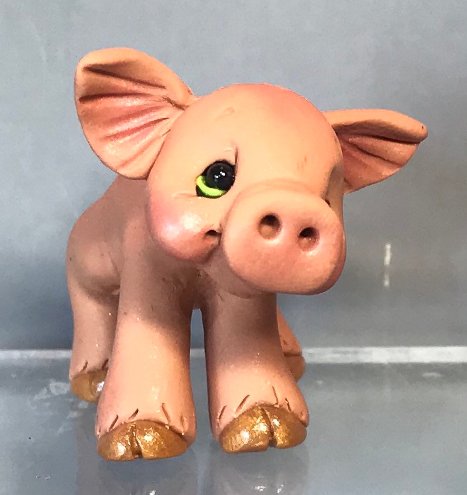 Pig Piglet Polymer Clay Farm Animal Collectible Sculpted | Etsy