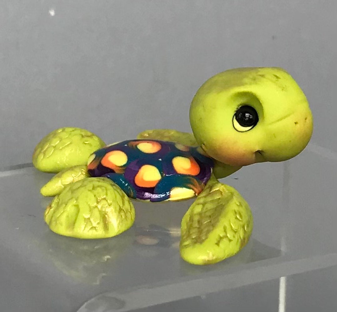Turtle Sea Turtle Whimsical Polymer Clay Tortoise Collectible Sculpted ...