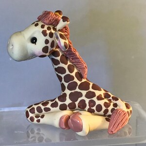 Giraffe Polymer Clay Figure Sculpted Clay Animal Figurine-ooak ...