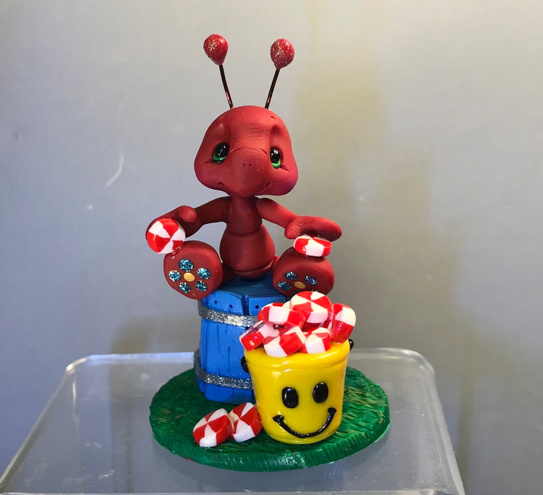 Ant W/ Peppermint Candy in Smiley Face Bucket-miniature - Etsy