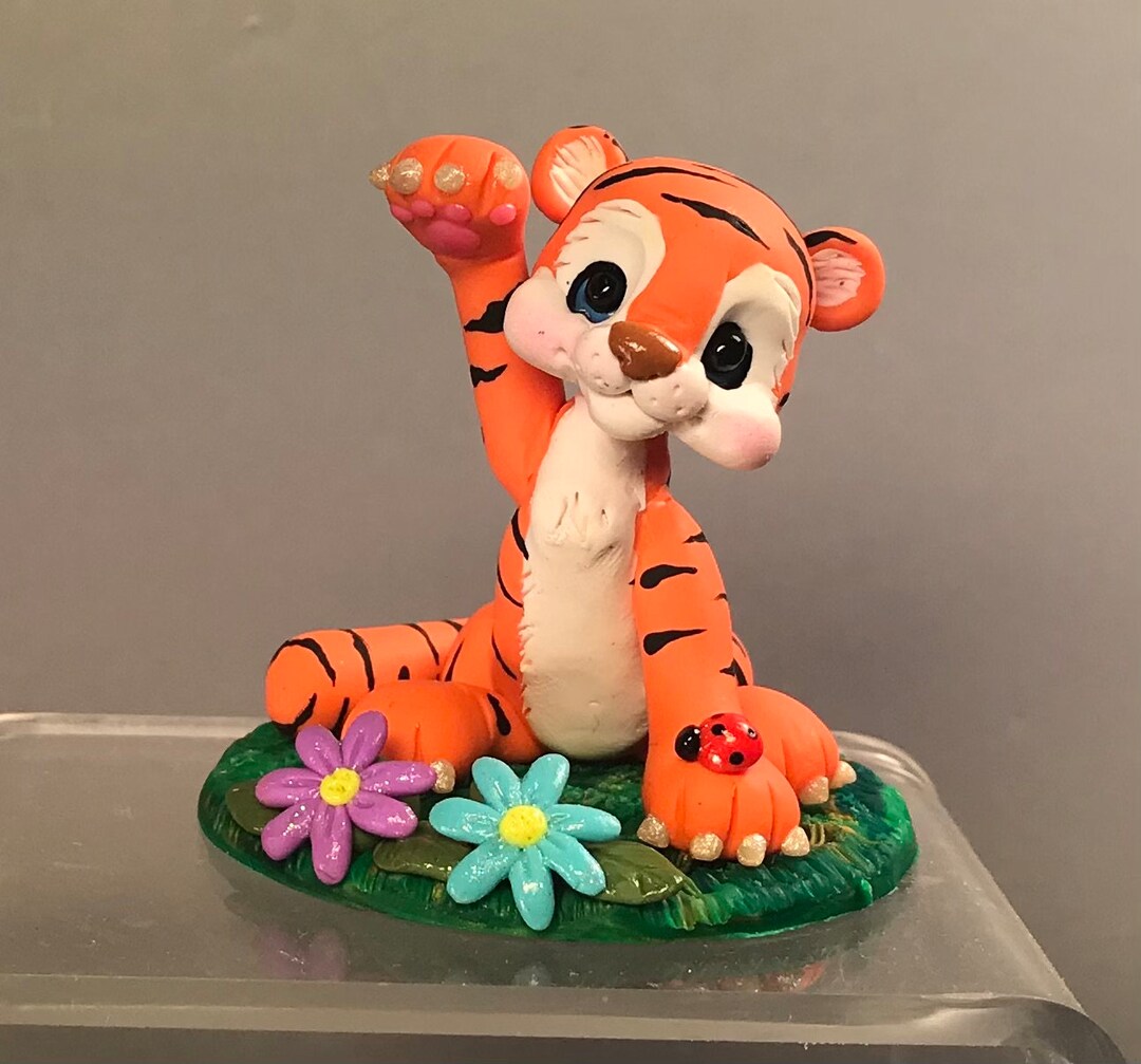 Tiger - Bengal Tiger Cub-polymer Clay Baby Tiger Figurine-sculpted Clay ...