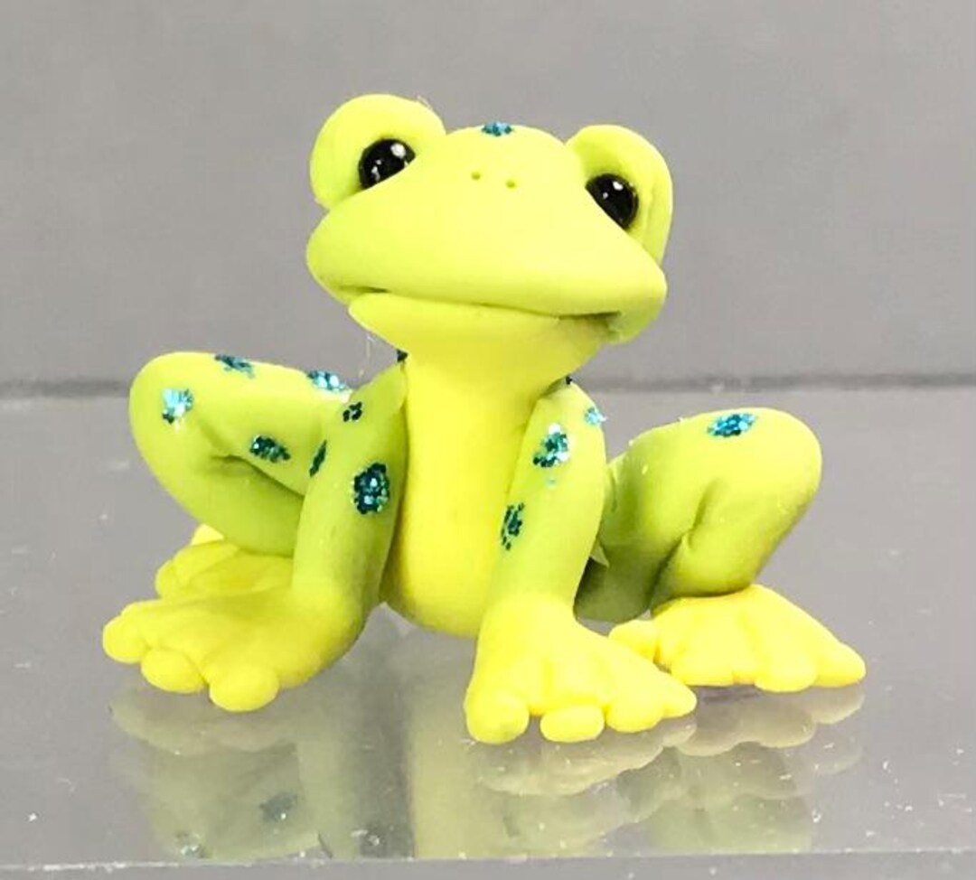 Frog TINY Polymer Clay Amphibian Figurine-sculpted Clay Toad Figure ...