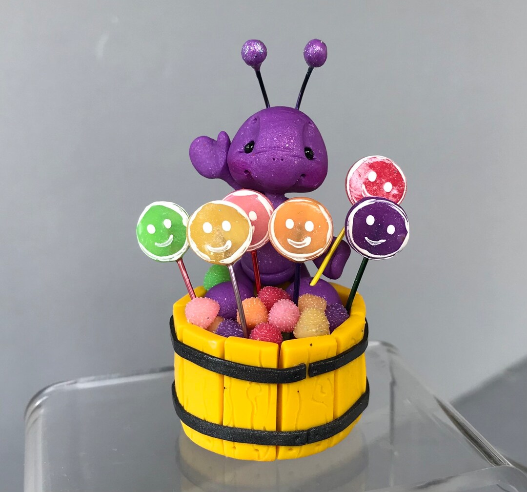 Ant in Bucket W/ Lollipops & Gumdrops- Miniature Polymer Clay Insect ...