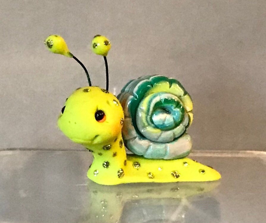 Snail Polymer Clay Figure Sculpted Figurine Miniature | Etsy
