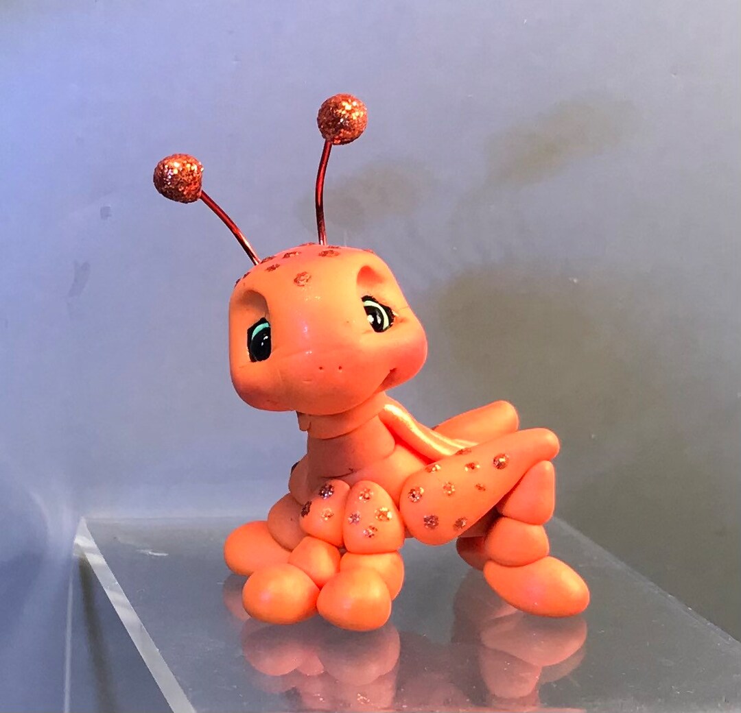 Grasshopper - Polymer Clay Insect Figurine - Sculpted Clay Bug Figure ...