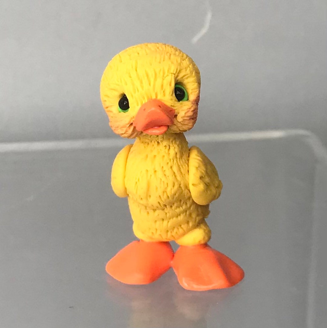 Bird Yellow Duckling Polymer Clay Duck Figurine Sculpted - Etsy