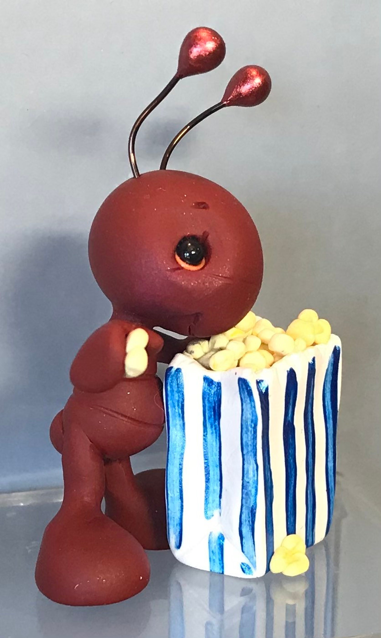 Ant w/ Popcorn Miniature Polymer Clay Insect Figurine | Etsy