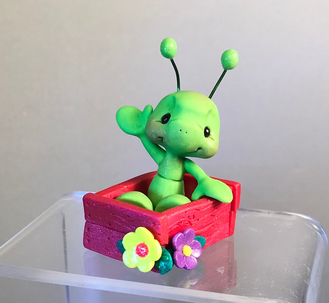 Ant in Wooden Box - Polymer Clay Insect Figure - Sculpted Bug Figurine ...