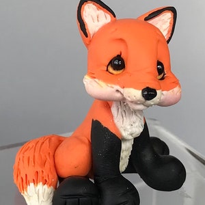 Fox-red Fox - Polymer Clay Forest Animal Figurine - Sculpted Woodland ...