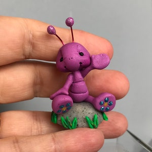 Ant on Rock Polymer Clay Insect Figure Sculpted Bug Figurine-ooak Bug ...