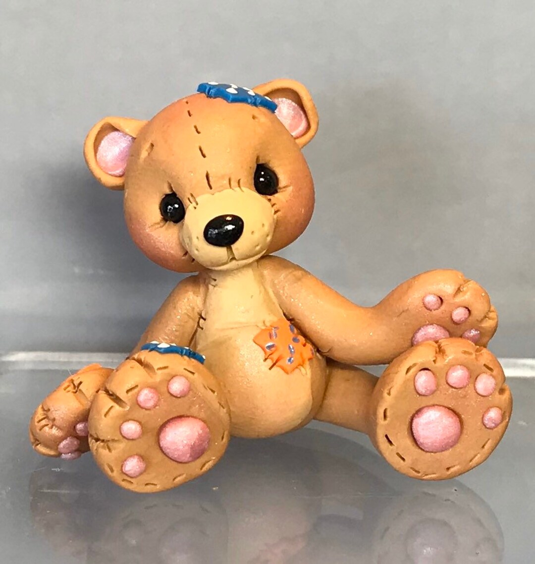 Bear - Teddy Bear - Miniature Polymer Clay Figurine - Sculpted Clay ...