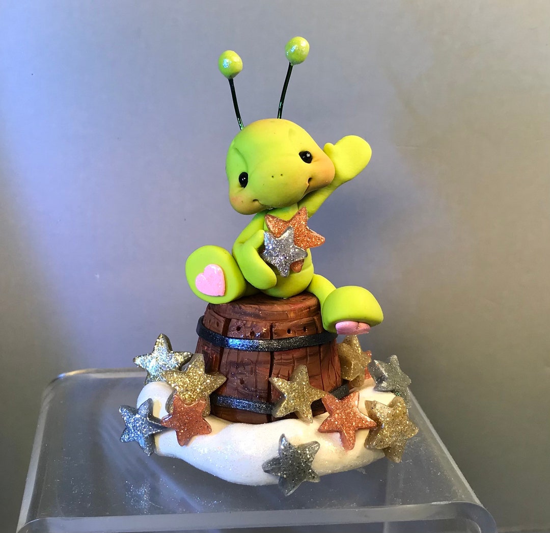 Ant on Bucket W/ Stars Miniature Polymer Clay Insect Figurine Sculpted ...