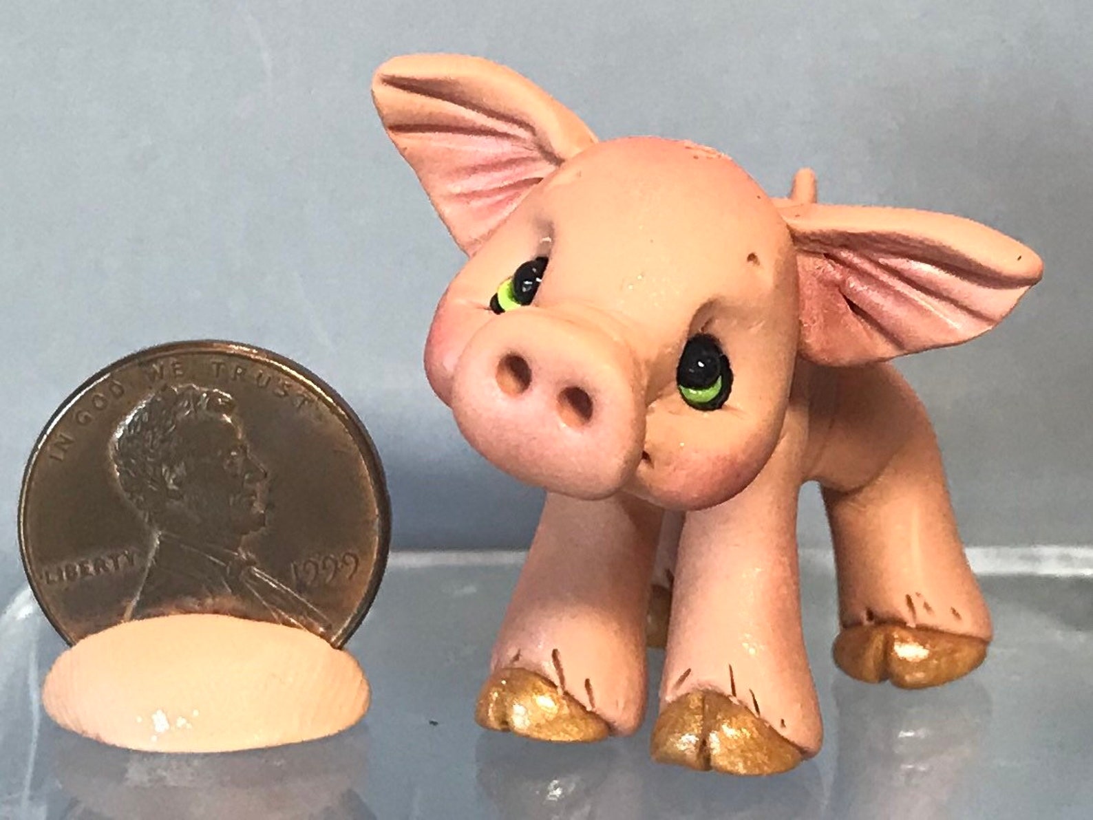 Pig Piglet Polymer Clay Farm Animal Collectible Sculpted - Etsy