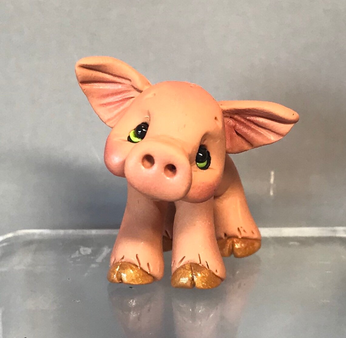 Pig Piglet Polymer Clay Farm Animal Collectible Sculpted - Etsy