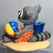 Raccoon at Beach Polymer Clay Collectible Sculpted Clay Woodland ...