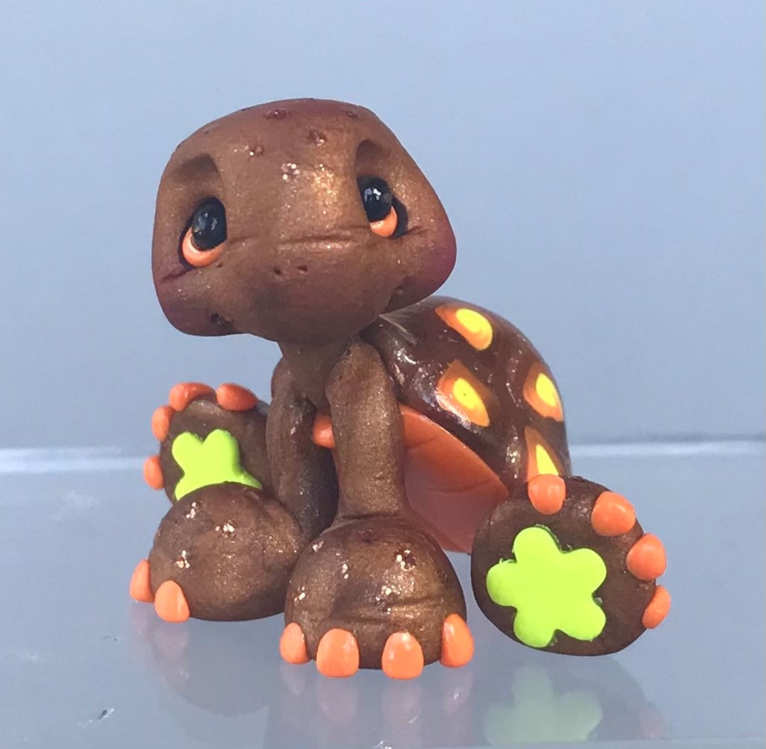 Turtle -polymer Clay Turtle Figurine-sculpted Clay Tortoise Figure-ooak ...