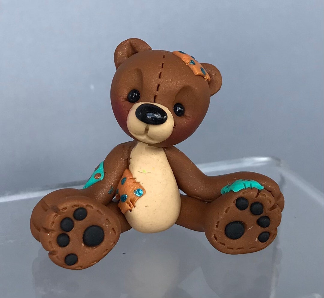 Bear - Teddy Bear - Miniature Polymer Clay Figurine - Sculpted Clay ...