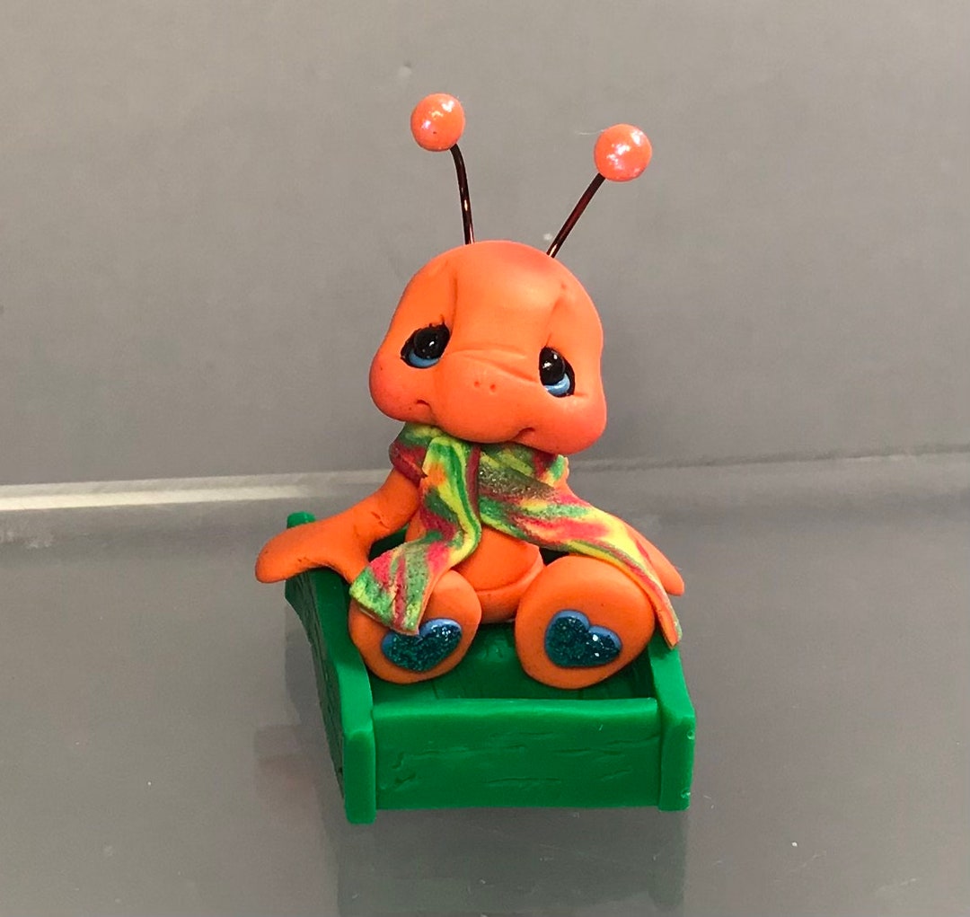 Ant in Wooden Box Polymer Clay Insect Figure Sculpted Bug Figurine ...