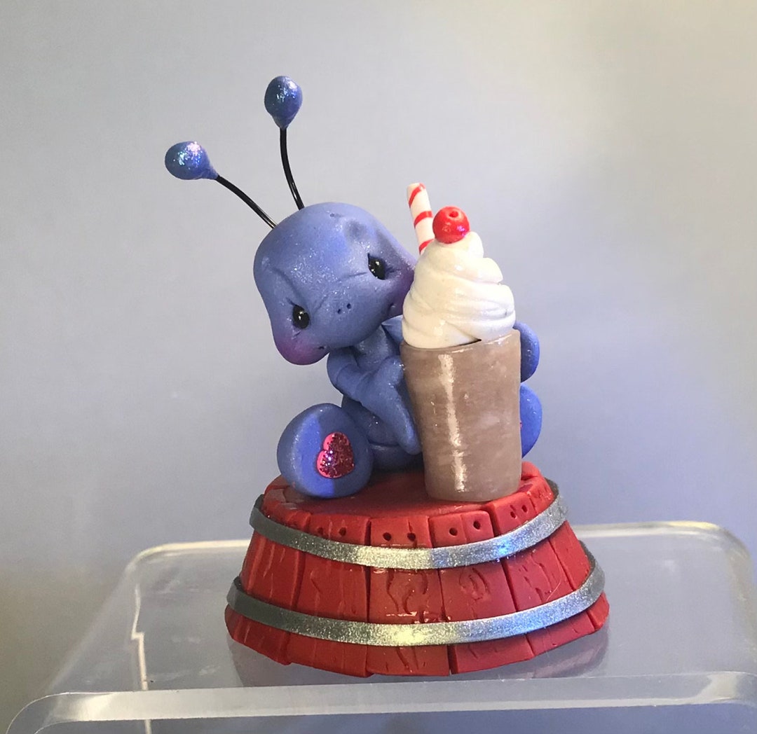 Ant on Bucket W/ Milkshake-miniature Polymer Clay Insect Figurine ...