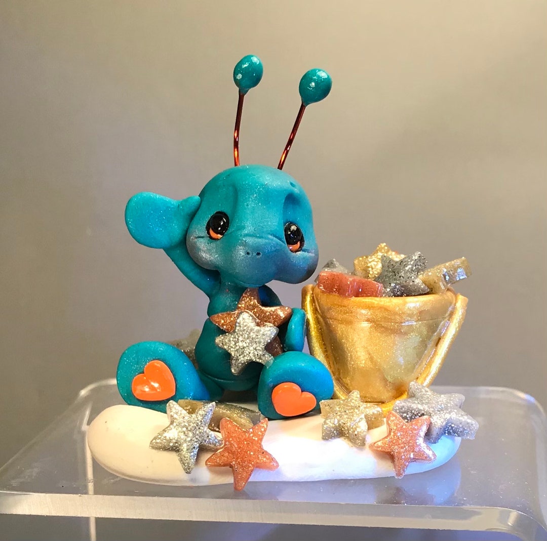 Ant on Cloud W/ Stars- Miniature Polymer Clay Insect Figurine ...