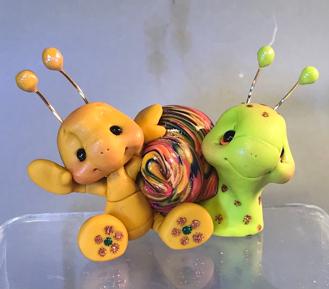 Ant & Snail-polymer Clay Insect Figurine -sculpted Clay Figure-ooak ...