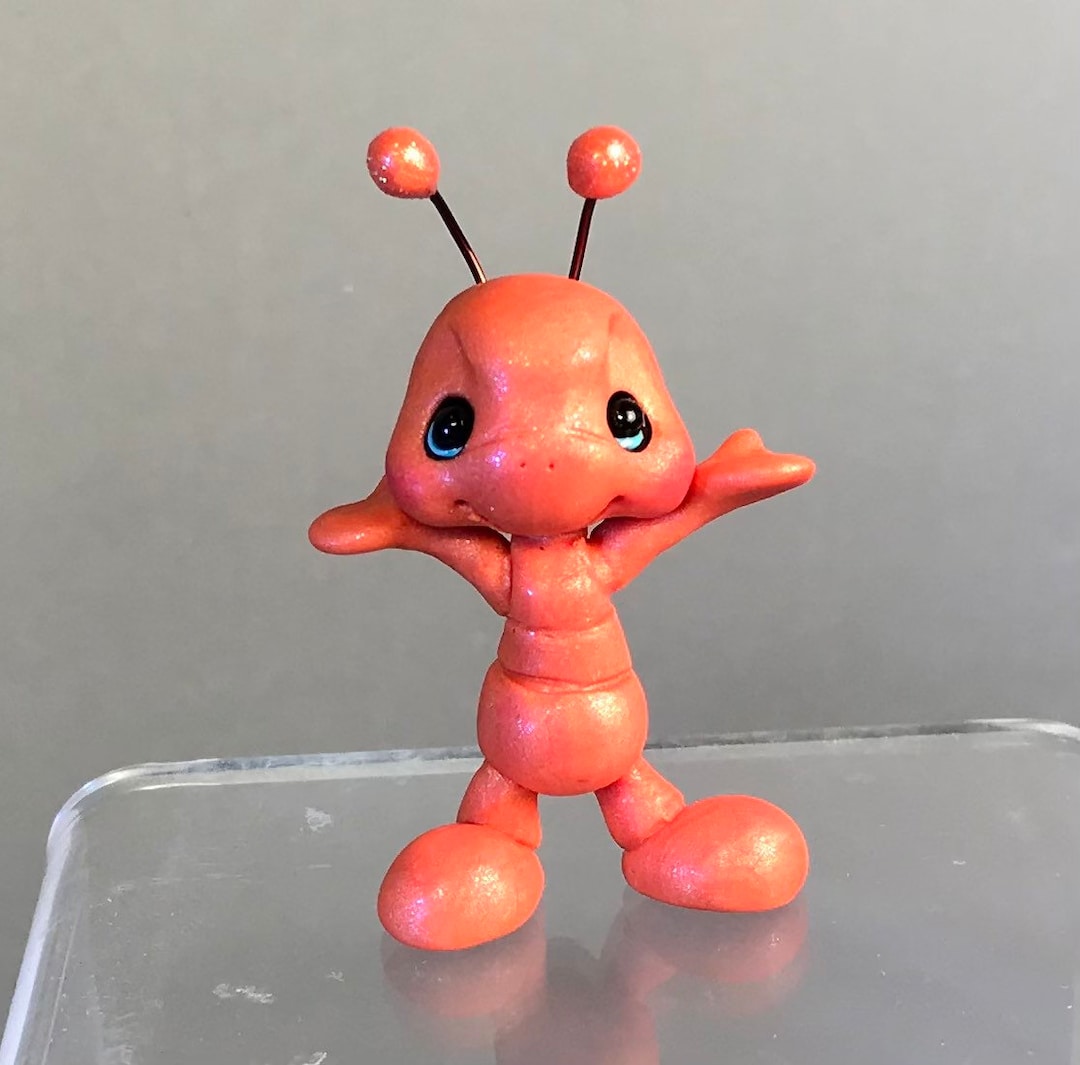 Ant orange Ant Polymer Clay Insect Figure-sculpted Bug Figurine-ooak ...