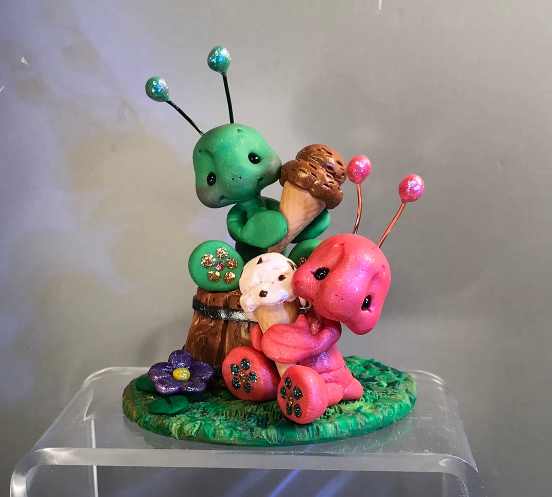 Ants W/ Ice Cream Cones-polymer Clay Insect Figure-sculpted Bug ...