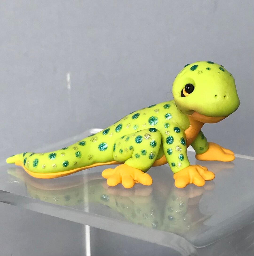 Lizard Polymer Clay Collectible Sculpted Figurine Clay Keepsake Figure ...