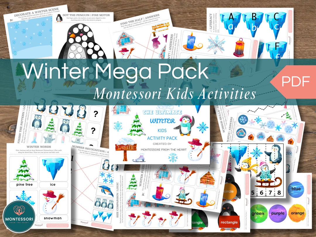Winter Kids Montessori Toddler Preschool and Kindergarten Activities ...