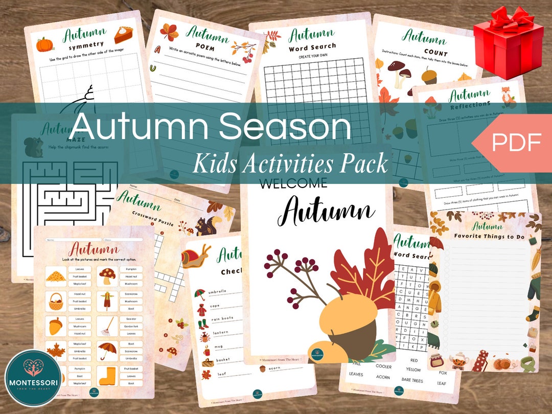 Autumn Season Activity Pack for Kids, Hands-on Counting Math Fun ...