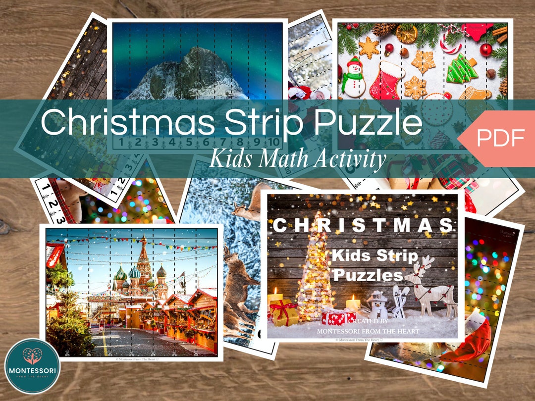 Christmas Strip Puzzle Activity, Montessori Math Activity Cards ...