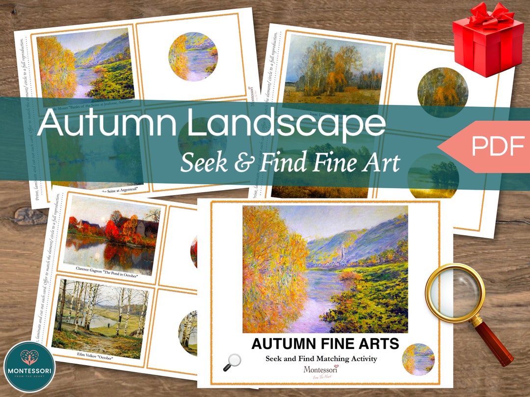 Autumn Seek & Find Fine Art Cards for Kids, Landscape Impressionism ...