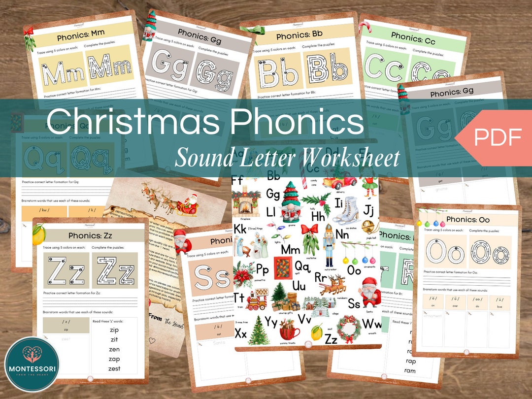 Christmas Alphabet Learning Cards, 28-page Printable Phonetic Card Set ...