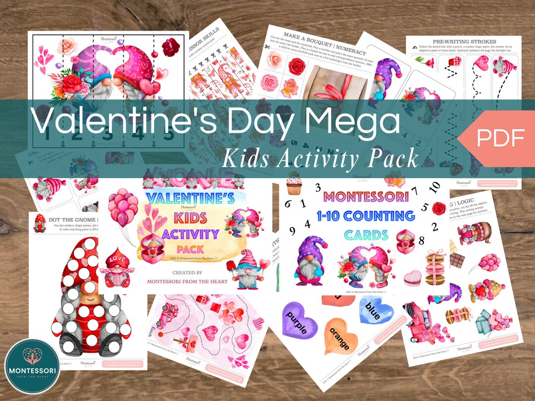 Valentine's Day Preschool Printable Kids Activity, 57 Pages Mega Pack ...