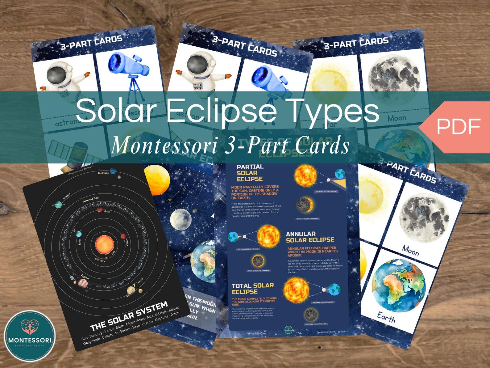 Montessori Solar Eclipse Educational Printable Kids Activity, 7-pages ...