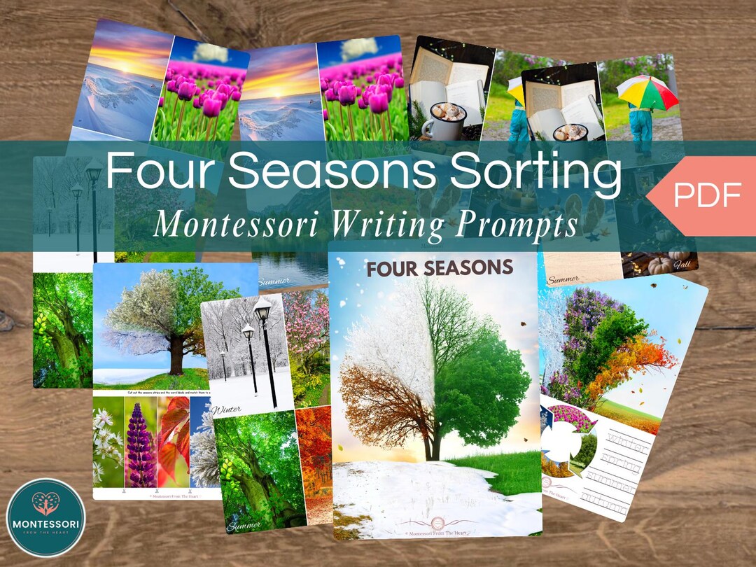 Montessori Cultural Sorting Activity for Kids, 9-pages Seasons Writing ...