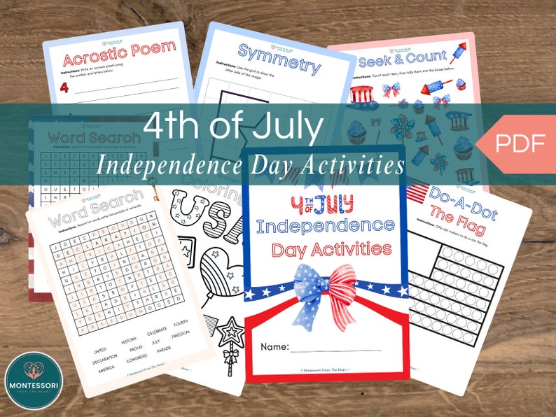 4th of July Kindergarten Printable Kids Activity Independence Day 8 ...